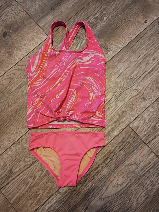 Lands' End | Swim | Lands End Pink Striped Girls Two Piece Bathing Suit ...